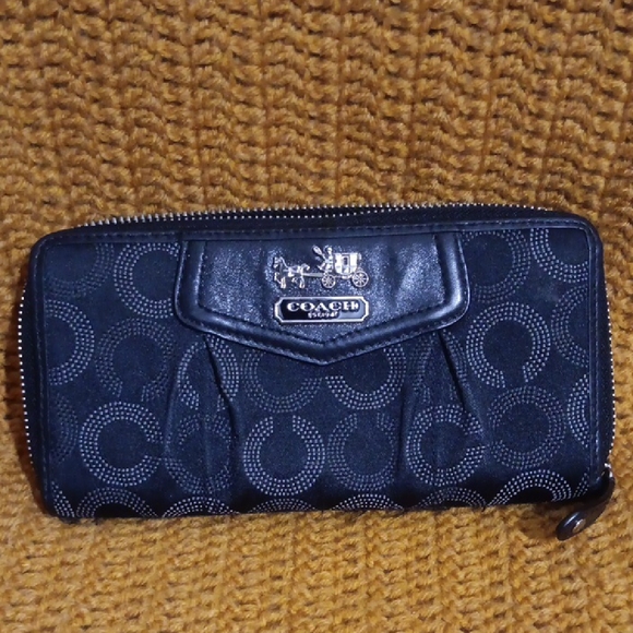 Coach | Bags | Coach Black And Gray Signature Wallet | Poshmark